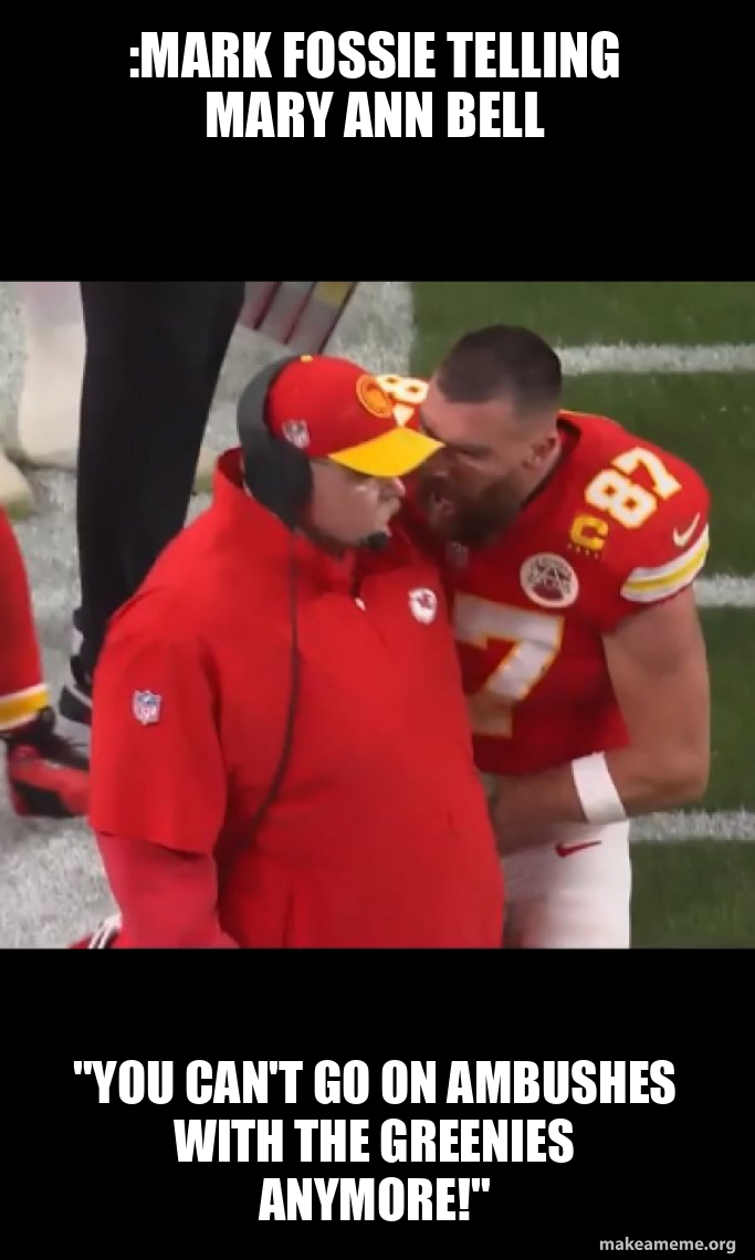 :Mark Fossie telling Mary Ann bell "you can't go on ambushes with the ...