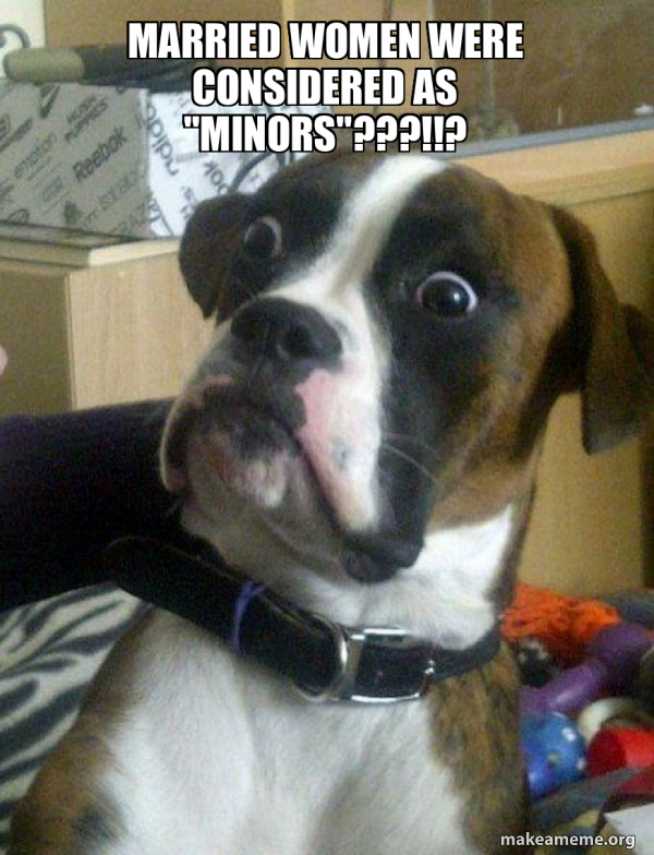 married women were considered as "minors"???!!? - Skeptical Dog Meme ...