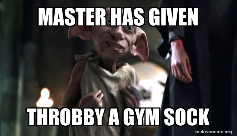 master has given THROBBY A GYM SOCK Meme Generator
