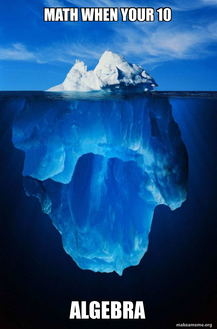 Math when your 10 Algebra - Iceberg Meme Generator