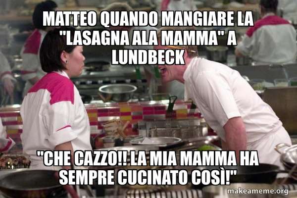 Matteo quando mangiare la "lasagna ala mamma" a Lundbeck "CHE CAZZO ...