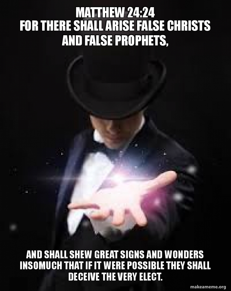 Matthew 24:24 For there shall arise false christs and false prophets ...