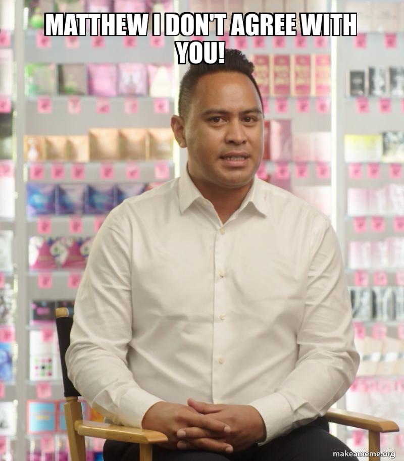 MATTHEW I DON'T AGREE WITH YOU! Meme Generator