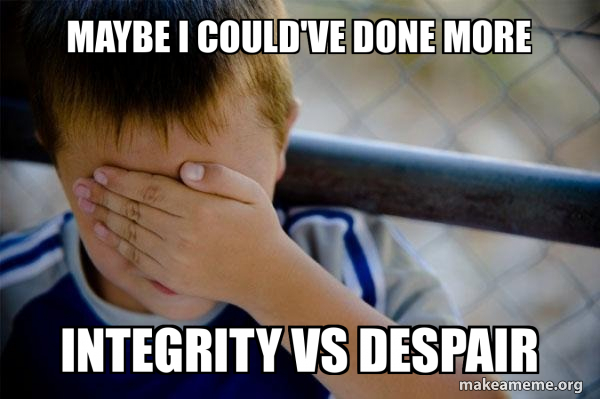 Maybe I could've done more Integrity vs Despair - Confession Kid Meme ...