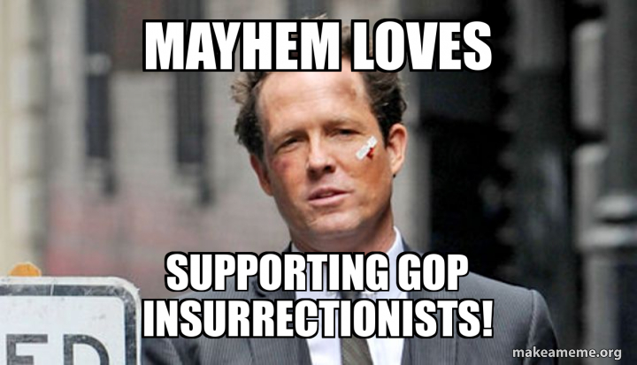 mayhem loves supporting GOP Insurrectionists! Meme Generator