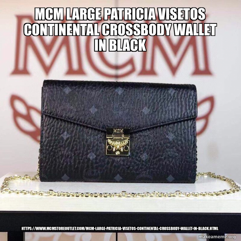 MCM Large Patricia Visetos Continental Crossbody Wallet In Black https ...