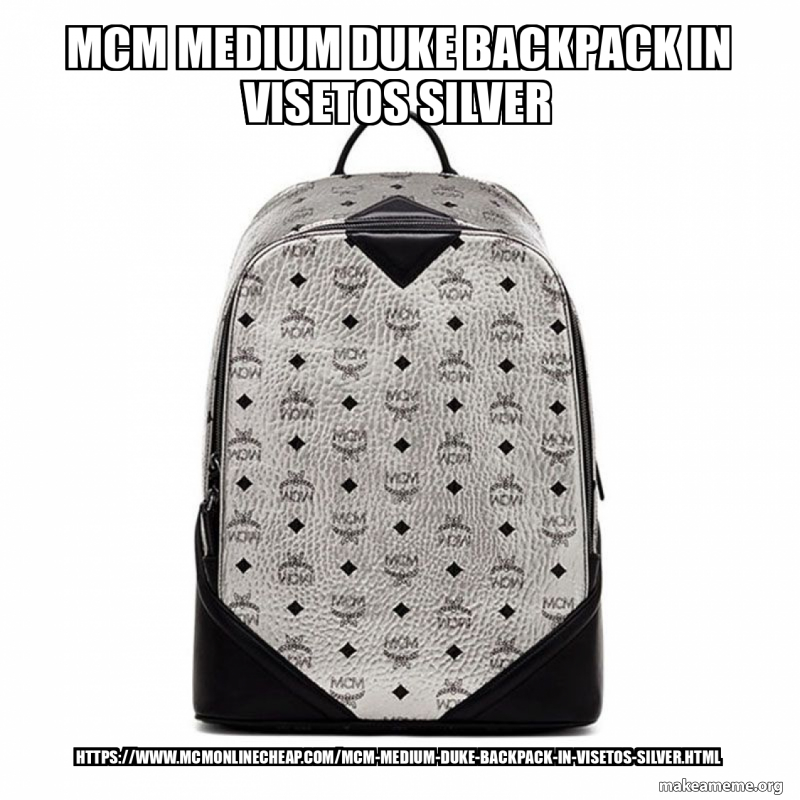MCM Medium Duke Backpack In Visetos Silver https://www.mcmonlinecheap ...
