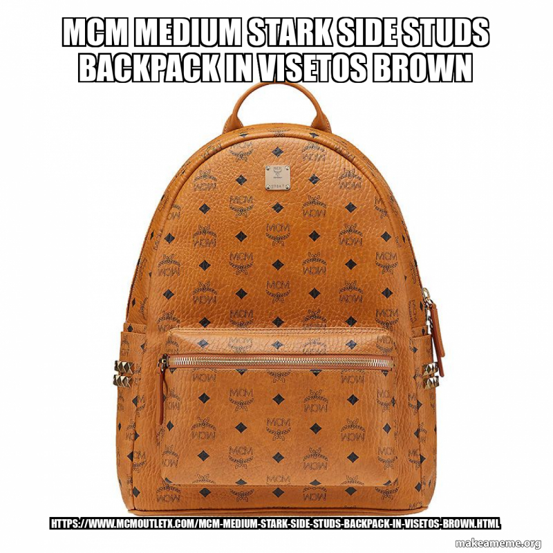 MCM Medium Stark Side Studs Backpack In Visetos Brown https://www ...