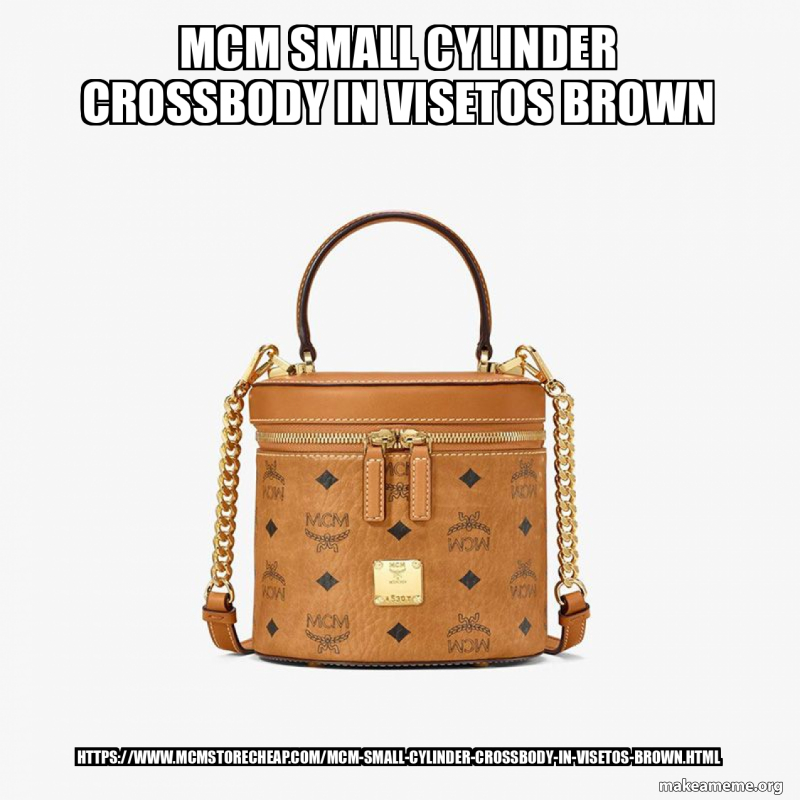 MCM Small Cylinder Crossbody In Visetos Brown https://www.mcmstorecheap ...