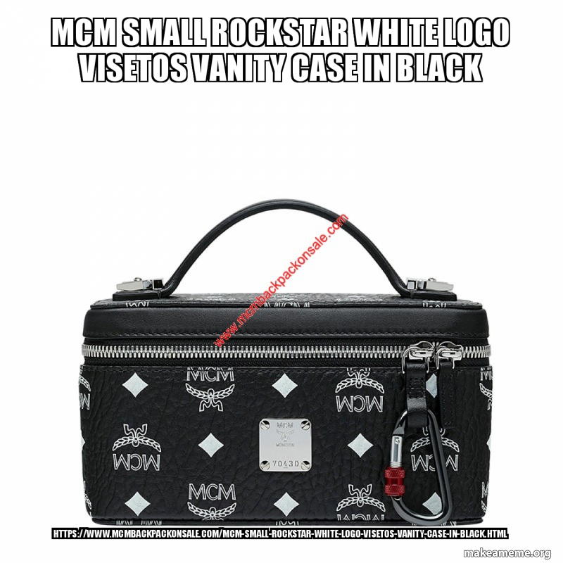 MCM Small Rockstar White Logo Visetos Vanity Case In Black https://www ...