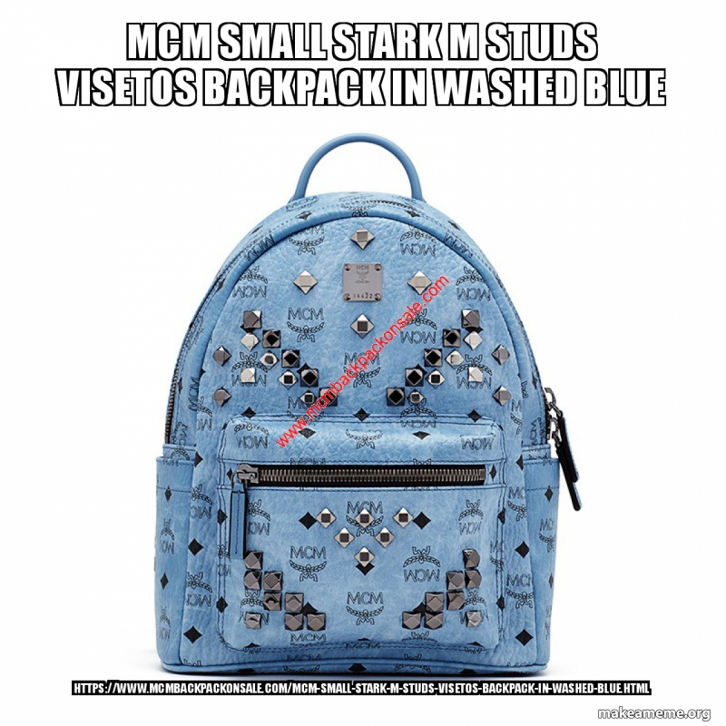 MCM Small Stark M Studs Visetos Backpack In Washed Blue https://www ...