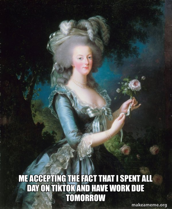 Me accepting the fact that I spent all day on TikTok and have work due ...