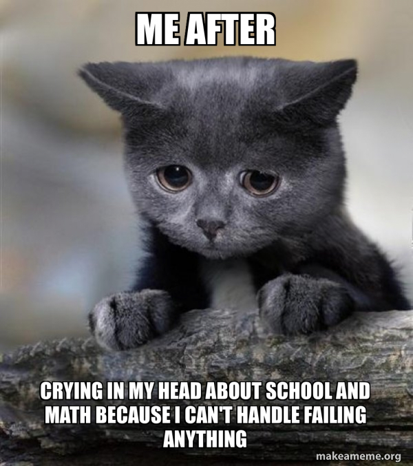 me after crying in my head about school and math because i can't handle ...
