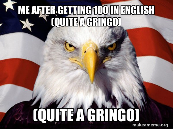 Me after getting 100 in English (quite a gringo) (quite a gringo ...