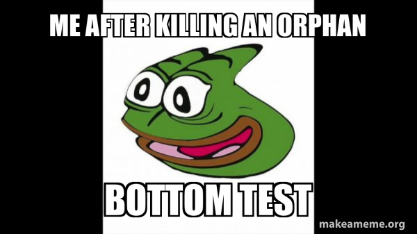 me after killing an orphan Bottom Test - Pepega Meme Generator