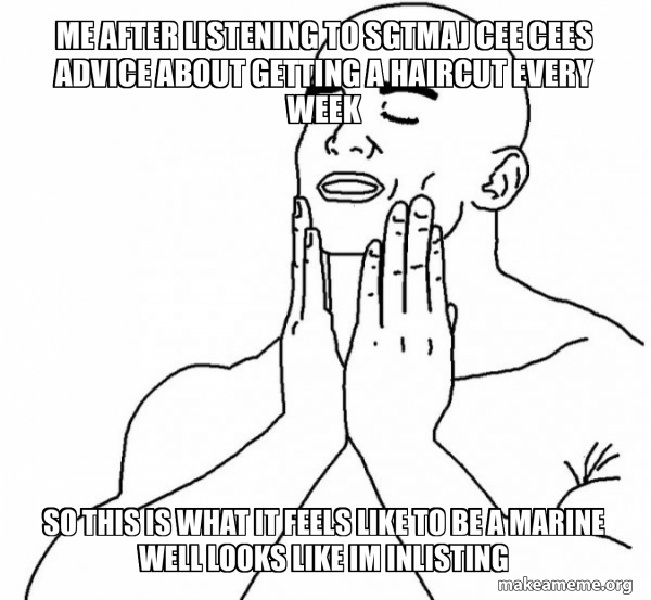 Me after listening to sgtmaj cee cees advice about getting a haircut ...