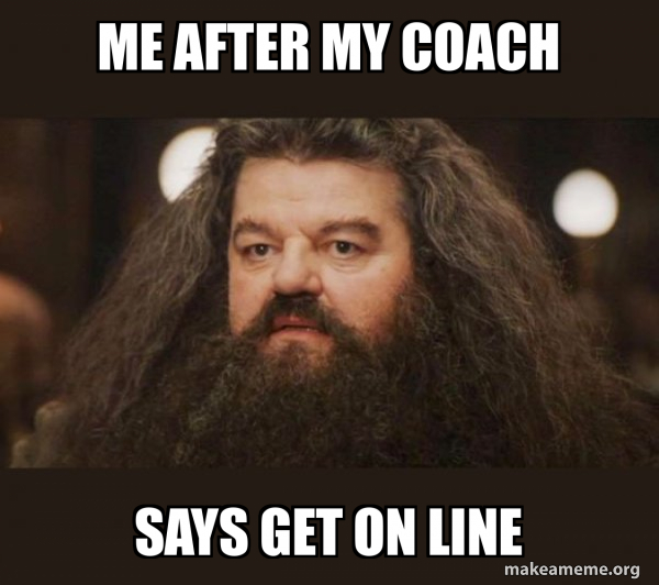 me after my coach says get on line - Hagrid - I should not have said ...
