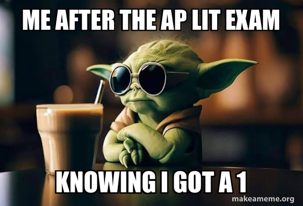 me after the AP lit exam knowing i got a 1 - Cool Yoda (Sunglasses ...