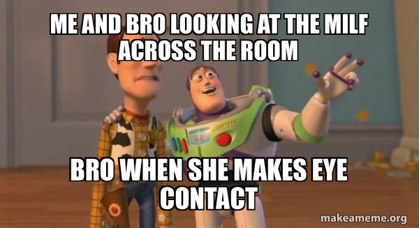 Me and bro looking at the milf across the room Bro when she makes eye ...