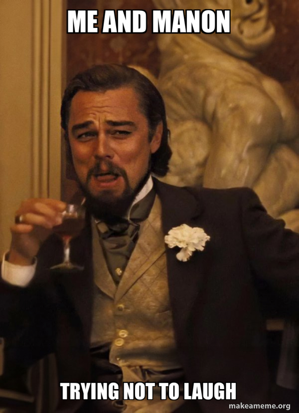 me and manon trying not to laugh - Leonardo DiCaprio Laughing Django ...
