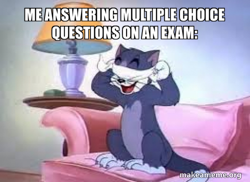 Me answering multiple choice questions on an exam: Meme Generator