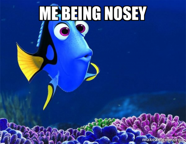 Me being nosey - Dory from Nemo (5 second memory) Meme Generator