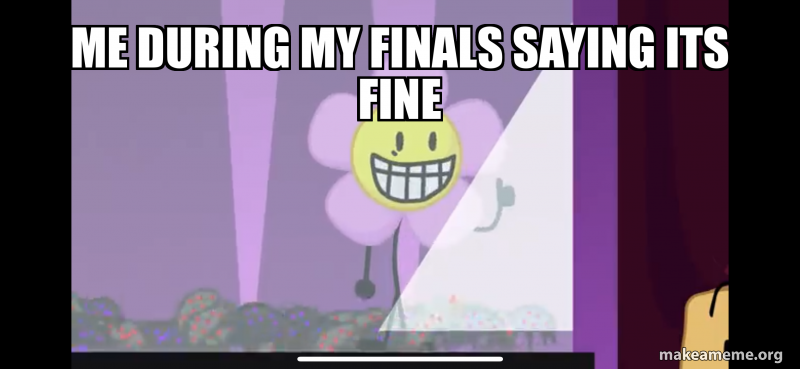 Me during my finals saying its fine - Me exams Meme Generator