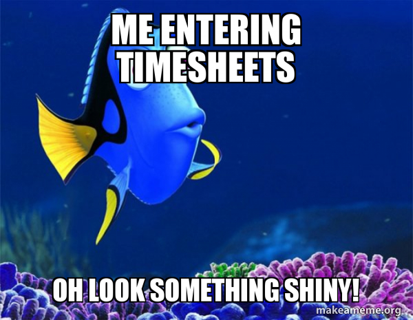 Me Entering TImesheets Oh look Something Shiny! - Dory from Nemo (5 ...