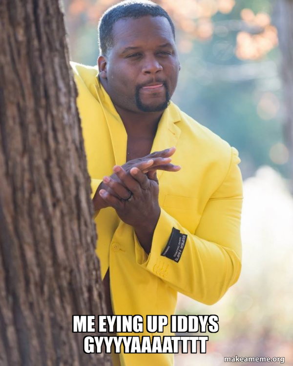 Me eying up iddys gyyyyaaaatttt - Anthony Adams in Yellow Suit Rubbing ...