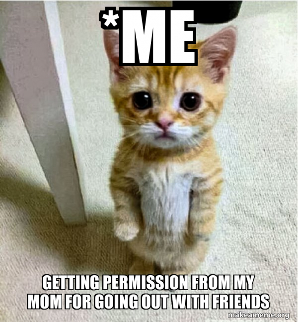 *me getting permission from my mom for going out with friends - Cute ...