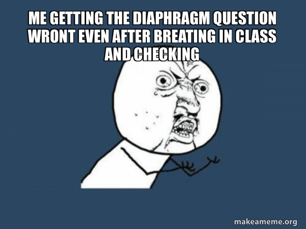 ME GETTING THE DIAPHRAGM QUESTION WRONT EVEN AFTER BREATING IN CLASS ...