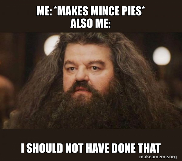 Me: *Makes mince pies* Also ME: I should not have done that - Hagrid ...