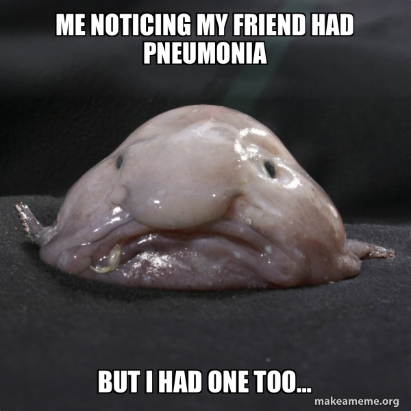 me noticing my friend had pneumonia but I had one too... - Blobfish ...