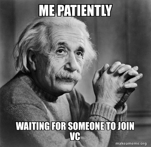Me patiently Waiting for someone to join vc - Serious Albert Einstein ...