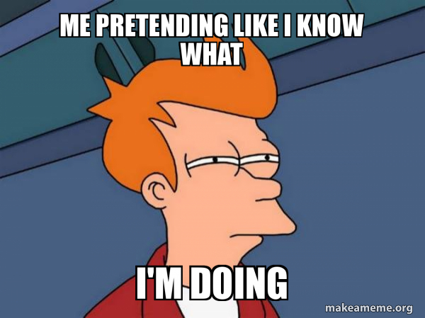 me pretending like i know what i'm doing - Futurama Fry Meme Generator