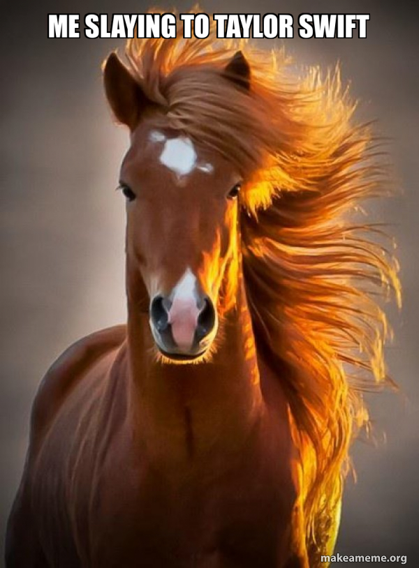 Me slaying to Taylor Swift - Ridiculously photogenic horse Meme Generator