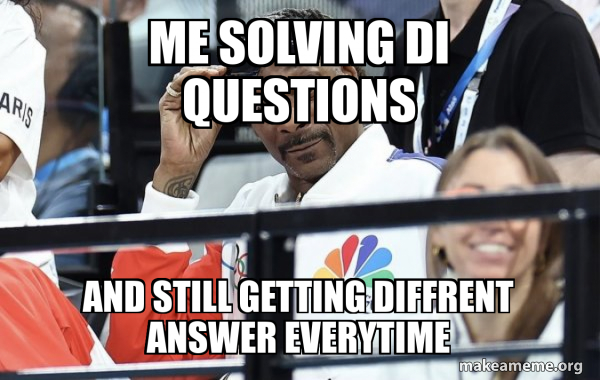ME SOLVING DI QUESTIONS AND STILL GETTING DIFFRENT ANSWER EVERYTIME ...