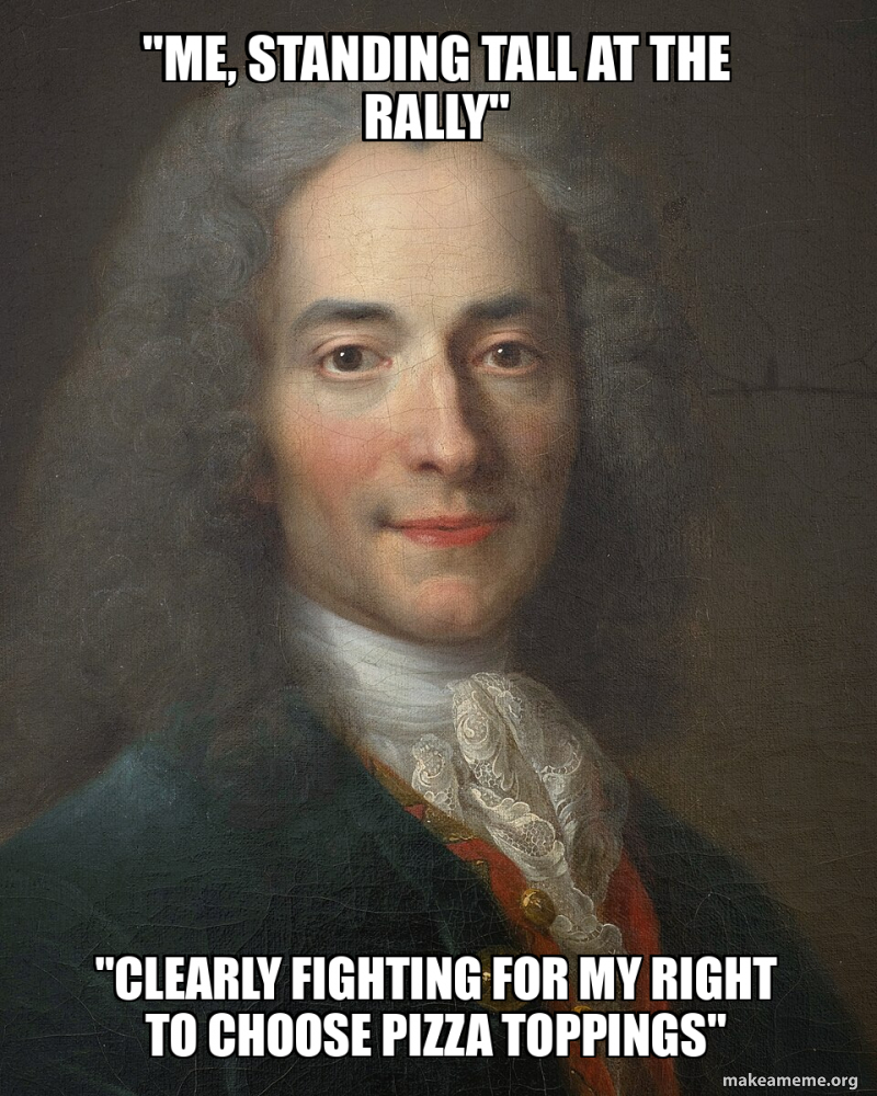 "Me, standing tall at the rally" "Clearly fighting for my right to ...