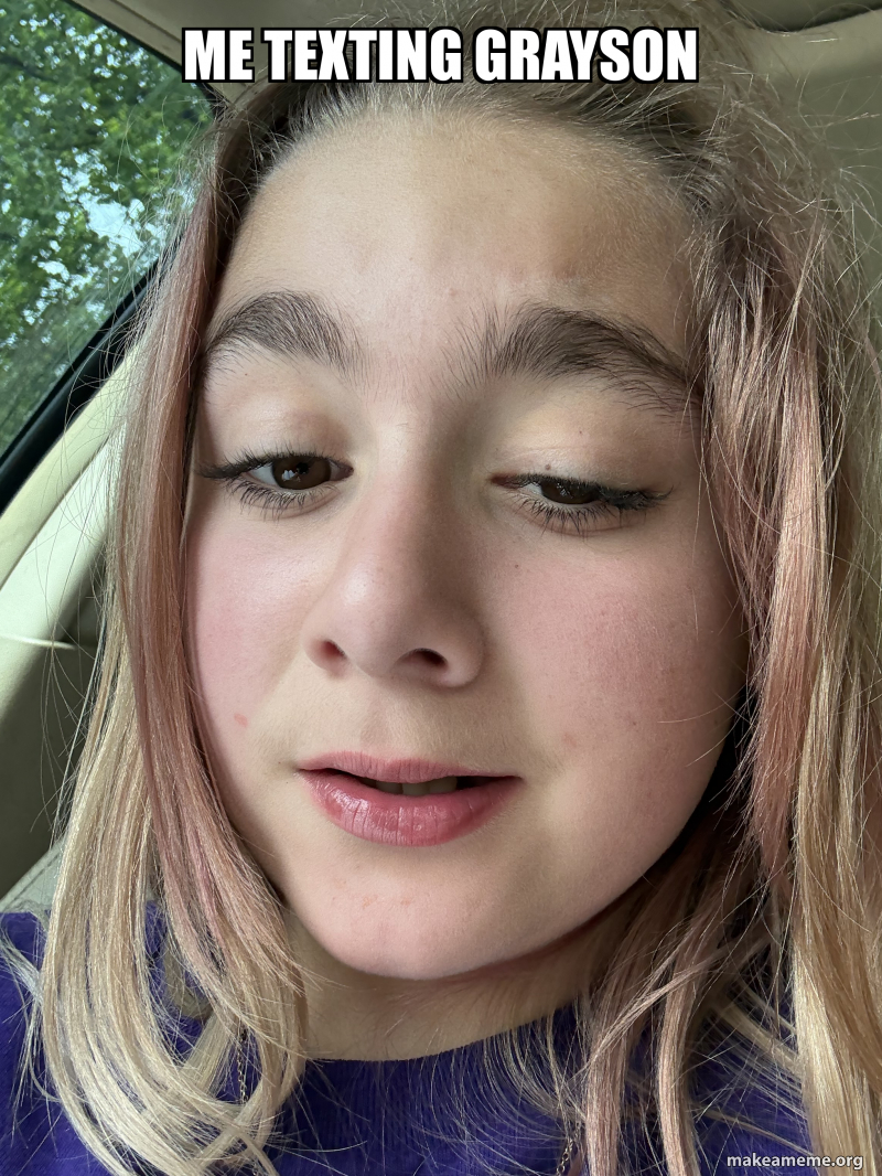 Me texting grayson Meme Generator