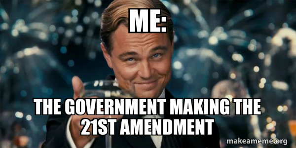 Me: The government making the 21st Amendment - Great Gatsby Reaction ...