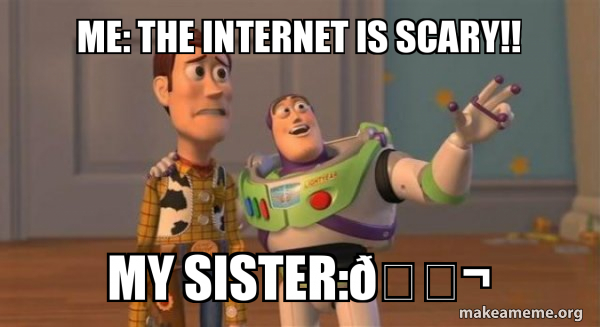 Me: the internet is scary!! My sister:ðŸ˜¬ - Buzz and Woody (Toy Story ...