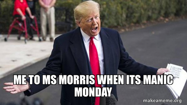 Me to Ms Morris when its manic monday - Trump - Impeachment Quid Pro ...