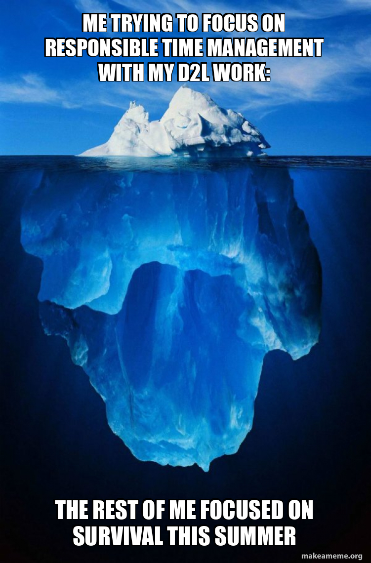 Me trying to focus on responsible time management with my D2L work: The ...