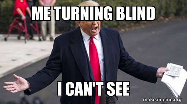 me turning blind i can't see - Trump - Impeachment Quid Pro Quo Meme ...