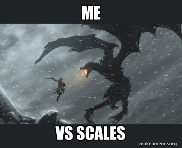 Me Vs scales - Skyrim Dragon Slaying Meme Generator