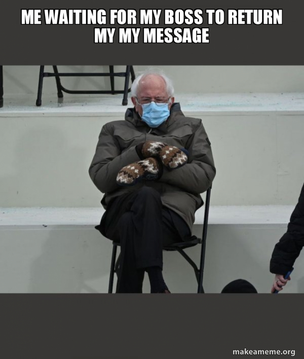 Me Waiting For My Boss To Return My My Message - Bernie Sanders at the ...