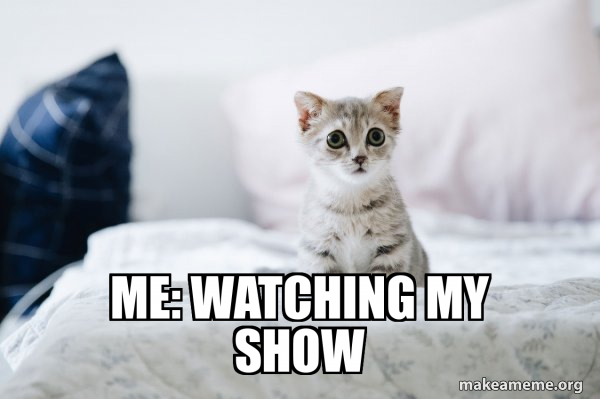 Me: Watching my show - Cute Kitten Meme Generator