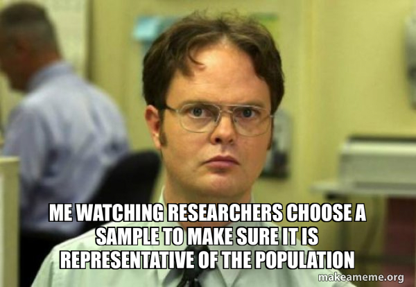 Me watching researchers choose a sample to make sure it is ...
