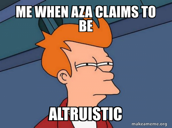 Me when Aza claims to be altruistic - Futurama Fry Meme Generator