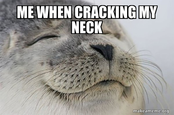 me when cracking my neck - Satisfied Seal Meme Generator